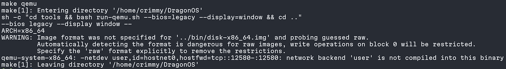 WSL2 Ubuntu-22.04上执行 `make qemu` 出现错误 - C - 常规 - DragonOS开源社区